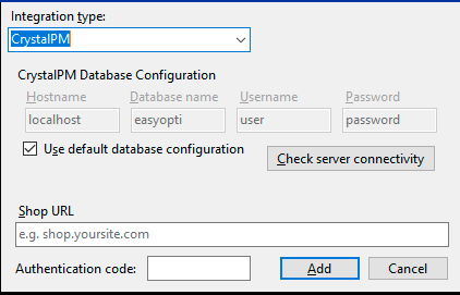 Optify X CrystalPM Integration Instructions